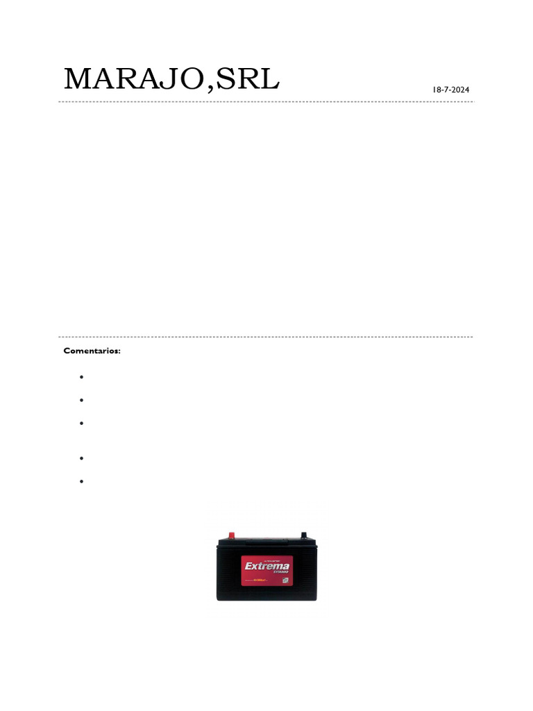 Ficha Tecnica Bateria 31P | PDF