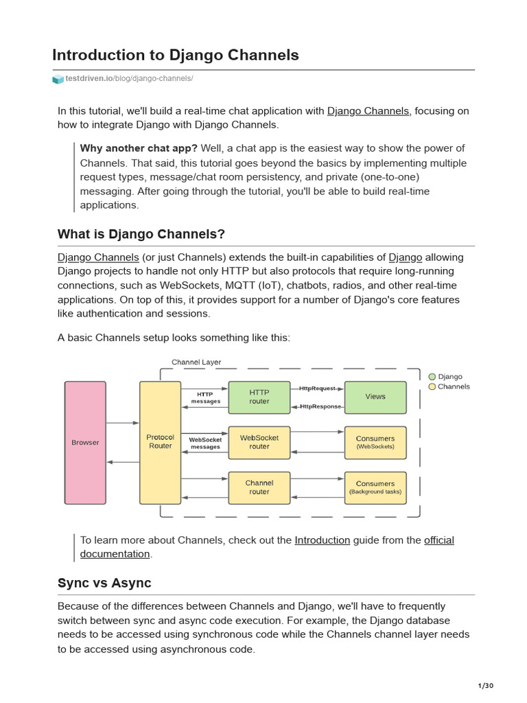 Intro To Django Channels | PDF | Java Script | World Wide Web