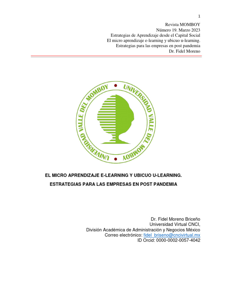 S3 - El Micro Aprendizaje E-Learning y Ubicuo U-Learning. | PDF | Aprendizaje | Cognición