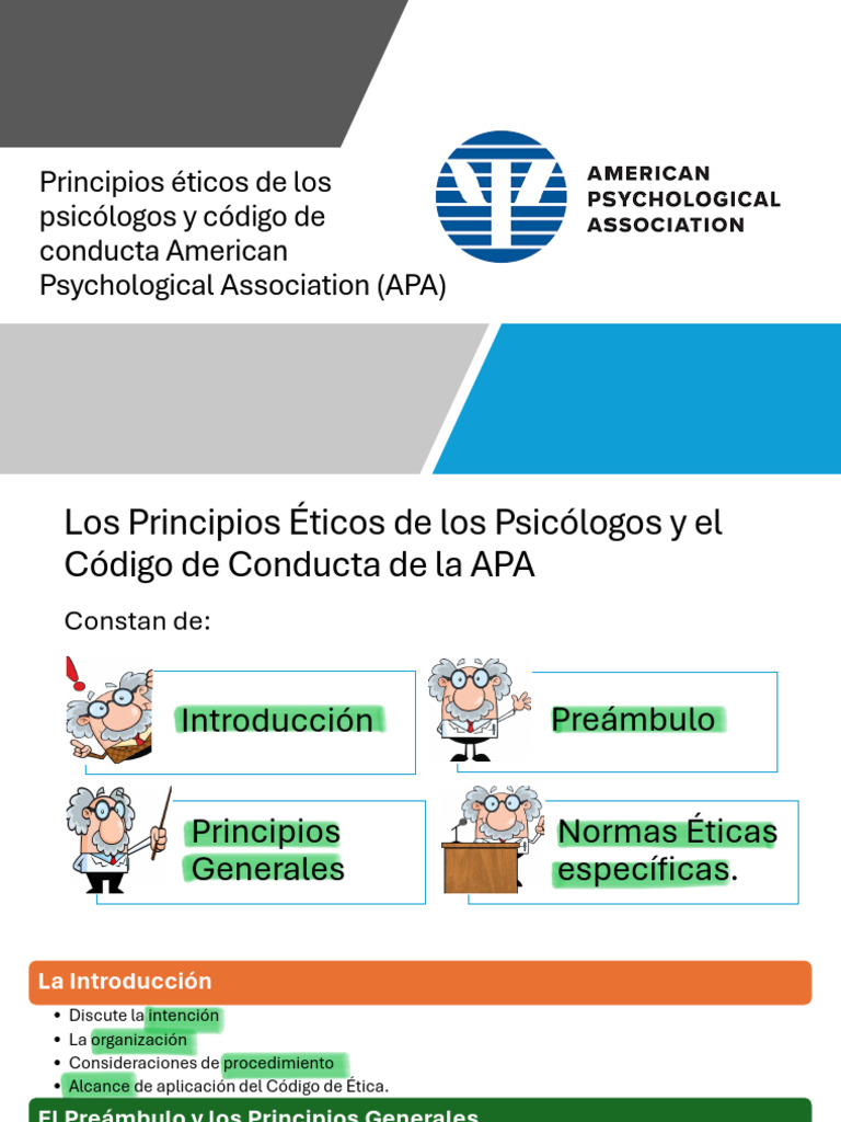 Código de Ética APA para Psicólogos | PDF | Sicología | Comportamiento
