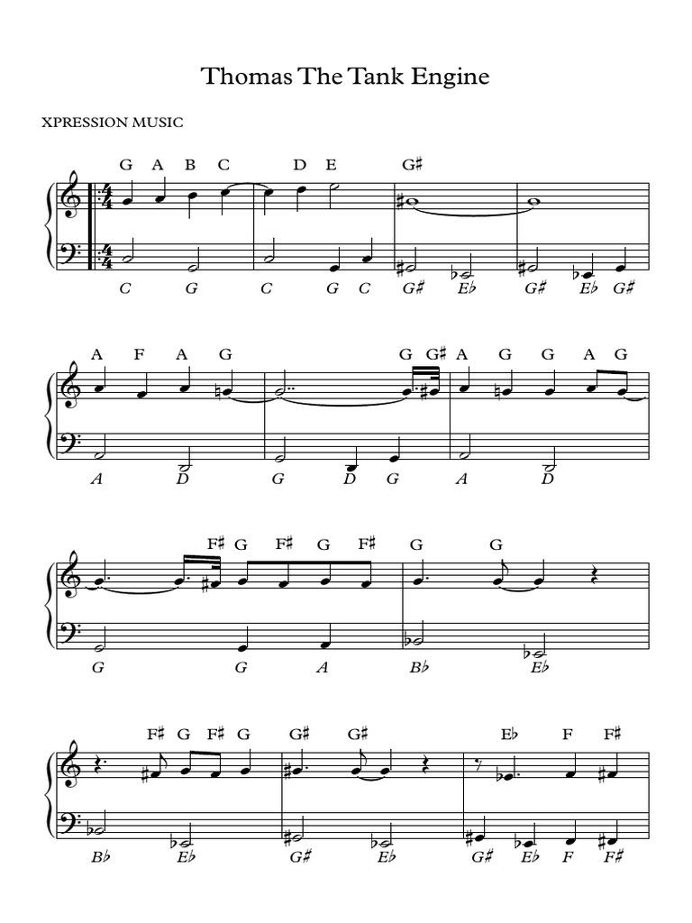 Thomas the Tank Engine Sheet Music | PDF