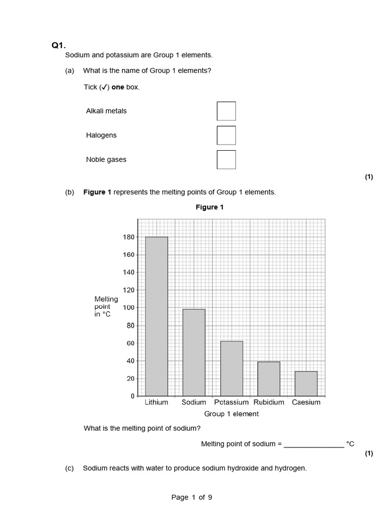 Group 1 Elements and Climate Change Analysis | PDF | Sodium | Chloride