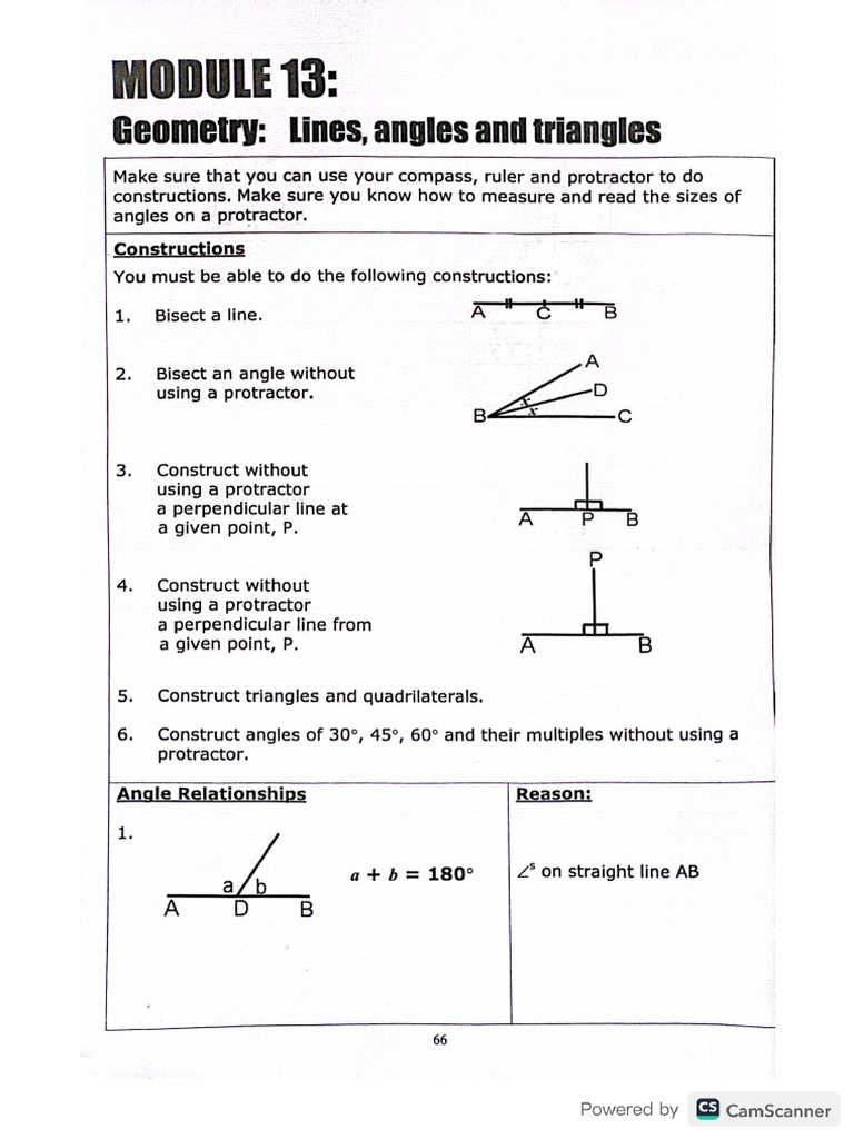 Geometry Lines, Angles and Triangles | PDF