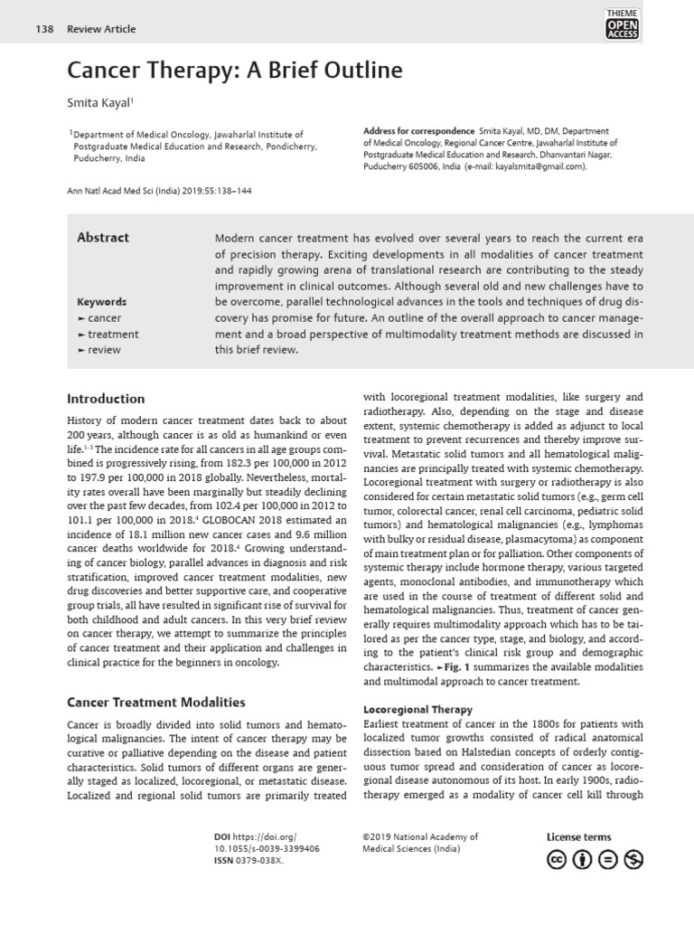 Cancer Therapy A Brief Outline | PDF | Chemotherapy | Cancer