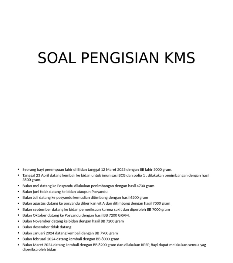 Soal Pengisian Kms | PDF | Pengembangan Diri