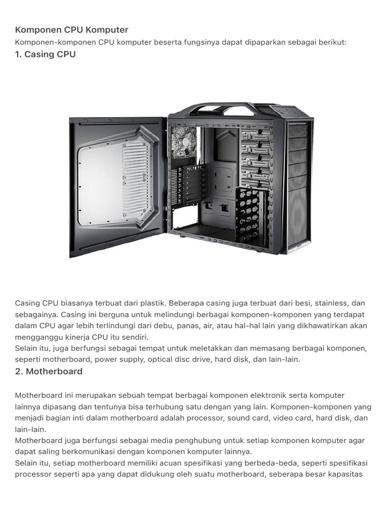 Komponen CPU Komputer | PDF