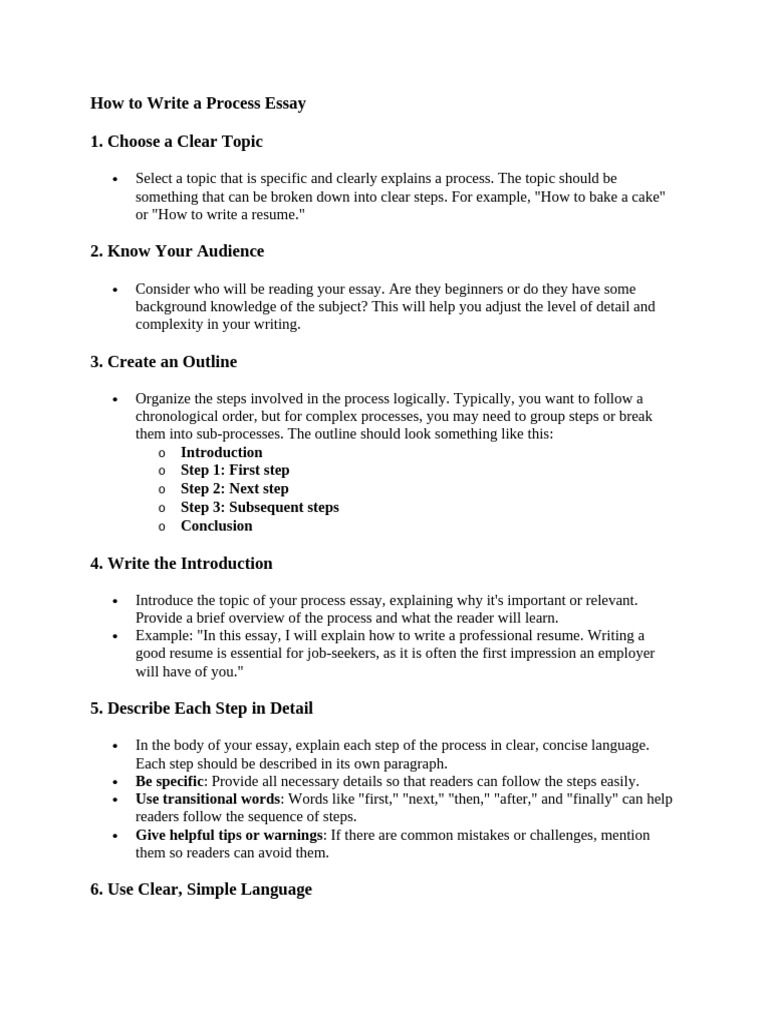 How To Write A Process Essay | PDF | Essays | Human Communication