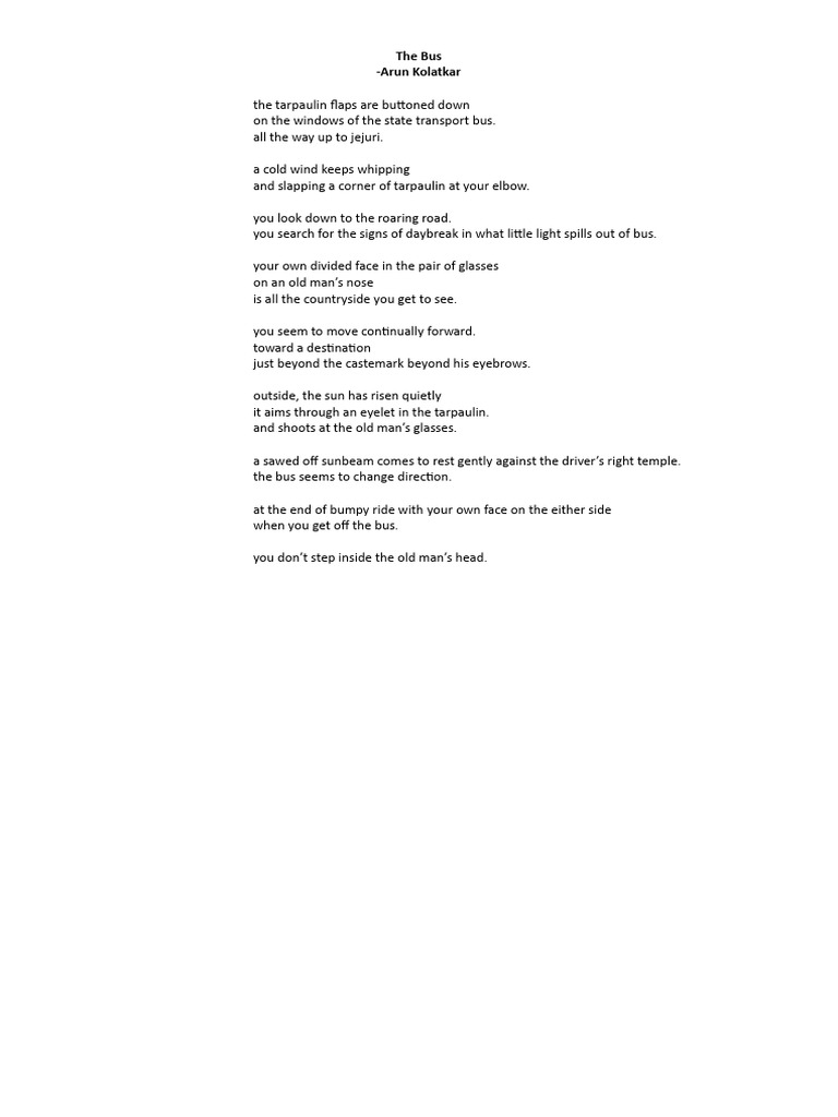 "The Bus: A Journey of Doubt and Faith" | PDF | Poetry