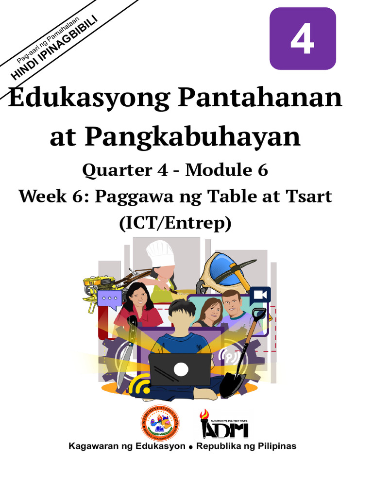 EPP4 - q4 - Mod6 - Paggawa NG Table at Tsart - v4 | PDF