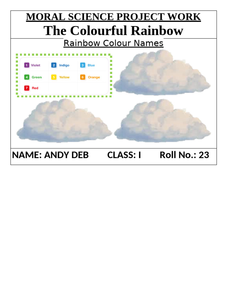 Moral Science Project Work - Rainbow | PDF