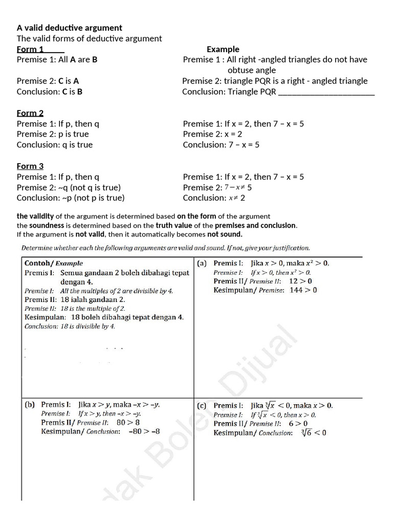 Understanding Valid Deductive Arguments | PDF