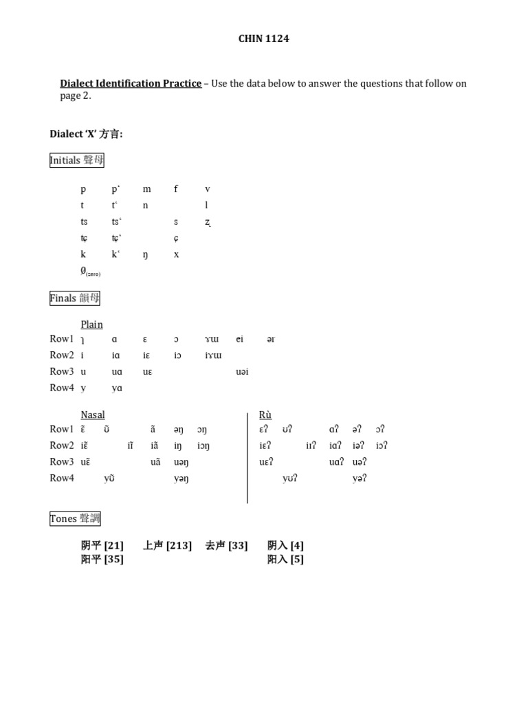 Dialect Classification Practice KEY | PDF | Phonology | Languages