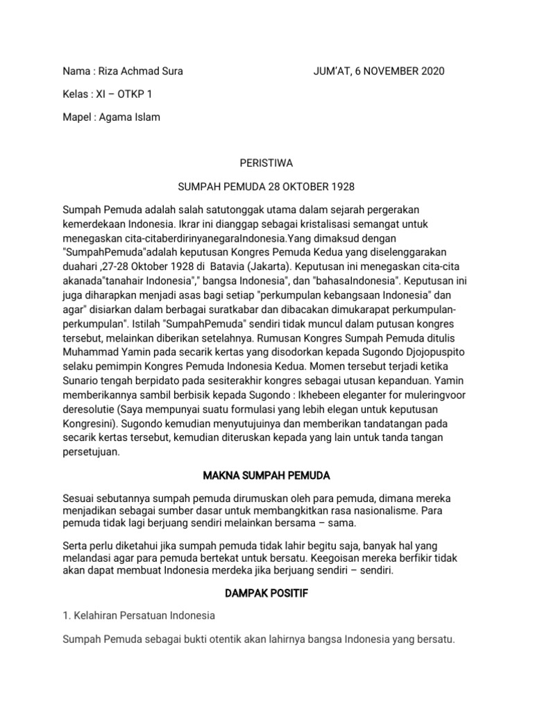 Riza Achmad Sura - Agama Islam - Xi - Otkp 1 | PDF