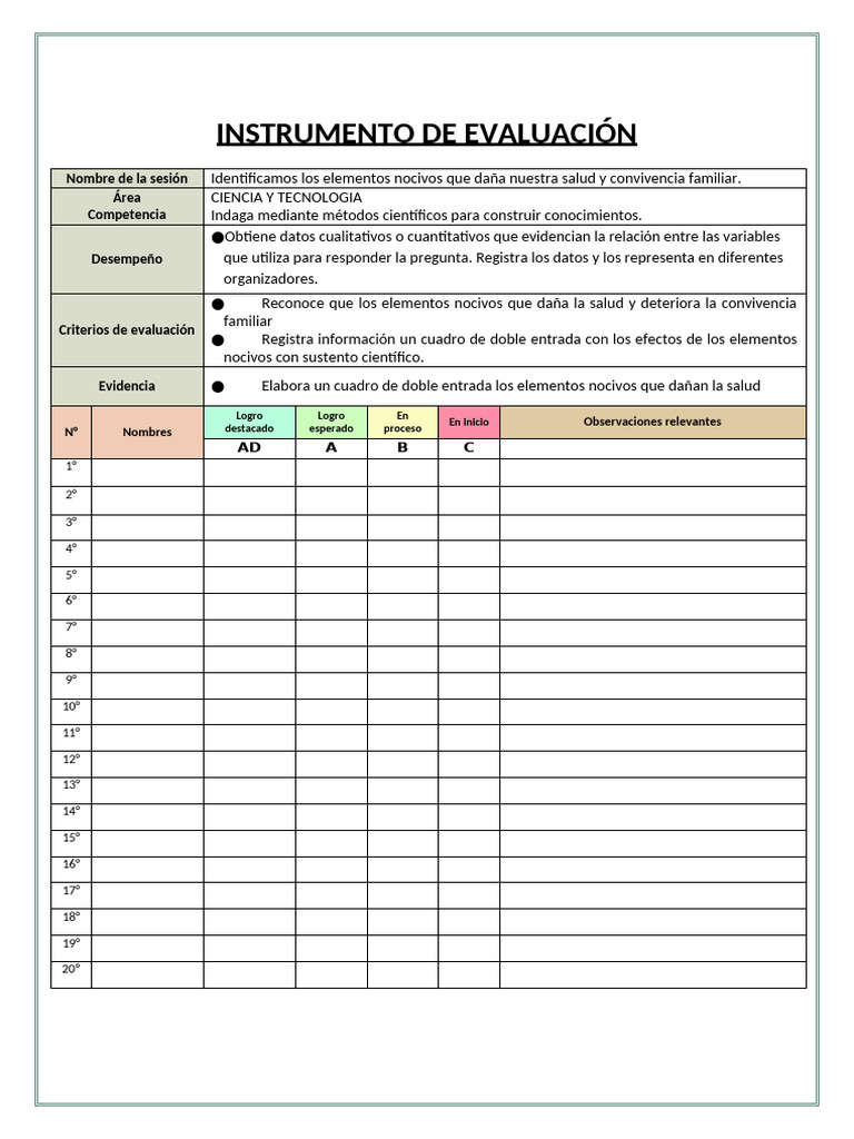 5° U3 Sem3 S5 Cyt-Instrumento | PDF