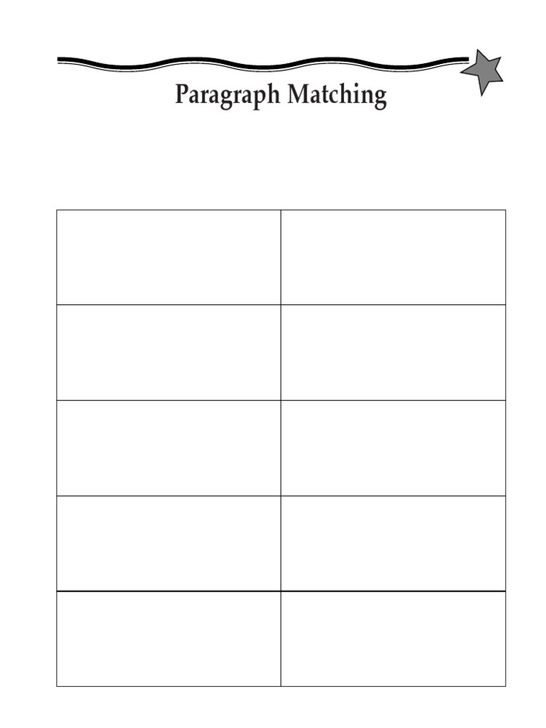 Paragraph Matching | PDF | Language Arts & Discipline