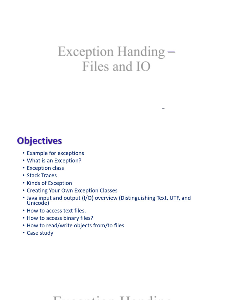 OOP-ch04-Exception Handling - Files and IO | PDF | Computer Data Storage | Computer File