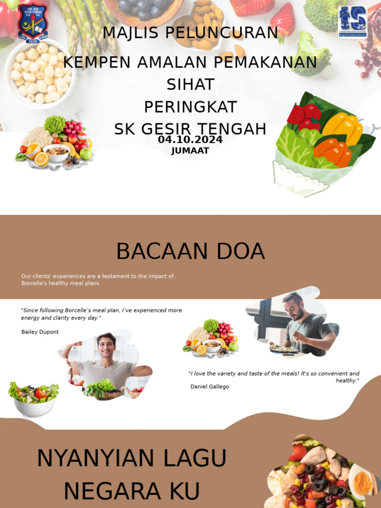 Slide Majlis Peluncuran Kempen Amalan Pemakanan Sihat | PDF | Nutrition ...