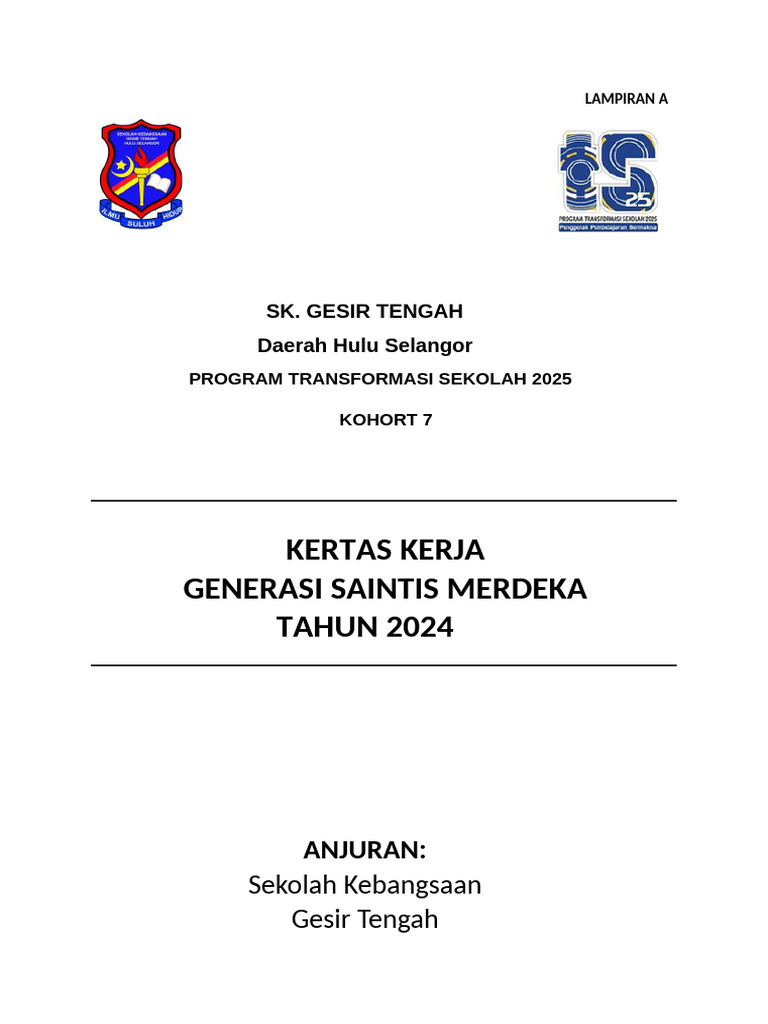 Kertas Kerja Program Kemerdekaan TS 25 (Panitia Sains) | PDF