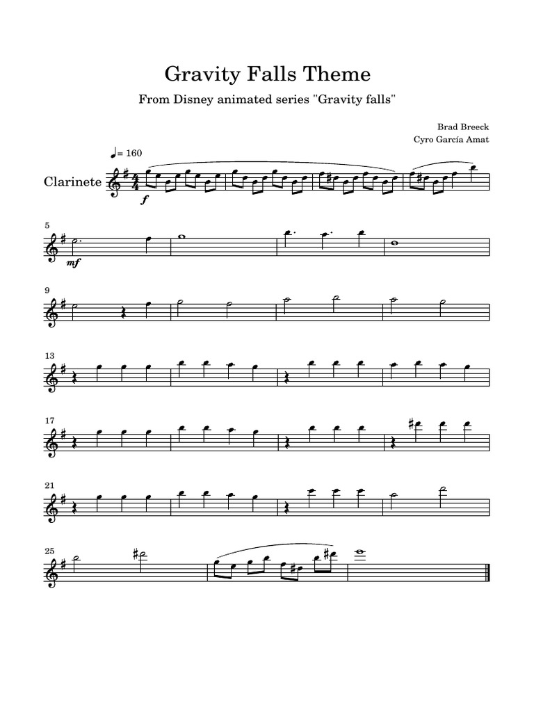 Gravity Falls Theme Sheet Music | PDF