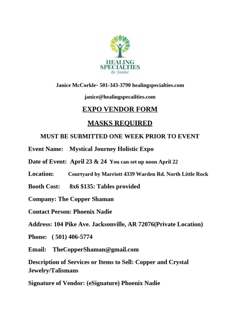 Holistic Expo Vendor Guidelines | PDF | Law