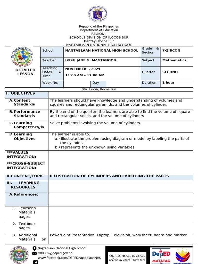 ILLUSTRATION OF CYLINDERS AND LABELLING THE PARTS w4l1 | PDF