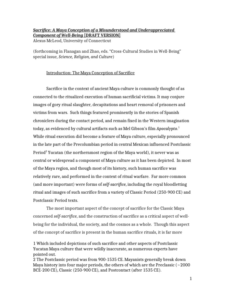 Sacrifice A Maya Conception of A Misunde | PDF | Maya Civilization
