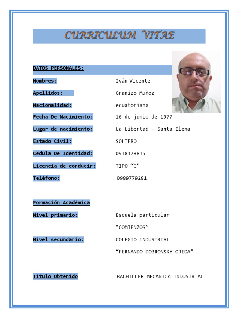 Curriculum Ivan 1 | PDF | Novela negra, policíaca y suspenso