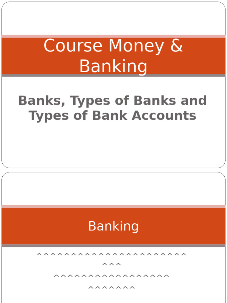Banks, Types of Banks and Types of Bank Accounts | PDF | Banks | Small ...