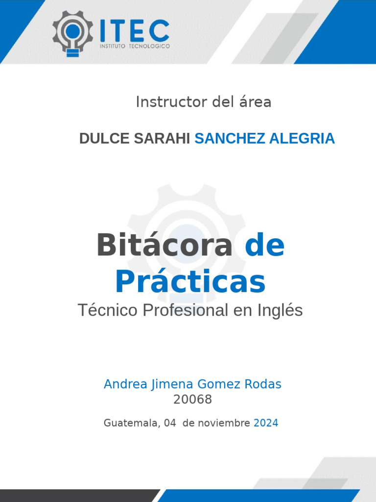 Plantilla Bitácora de Prácticas 1 | PDF | Aprendizaje | Modificación de ...