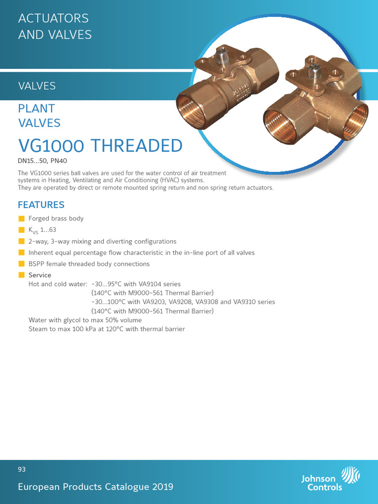 vg1000 Threaded Catalog 1586677978 | PDF | Valve | Switch