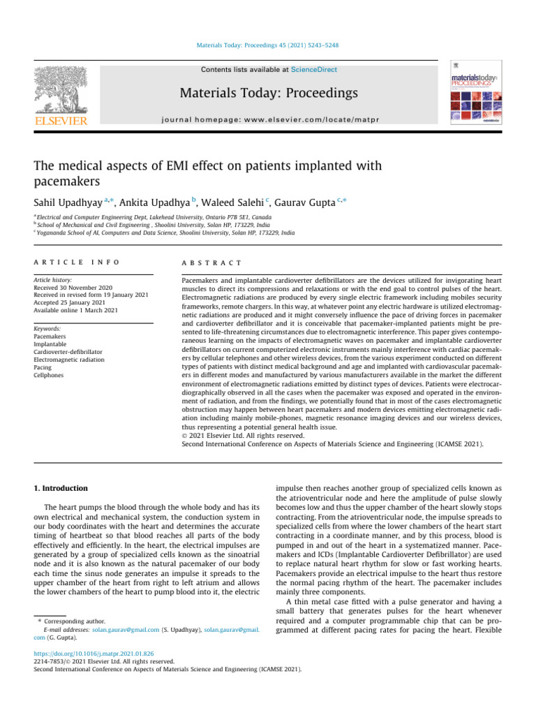 The Medical Aspects of EMI Effect On Patients Implanted With | PDF ...