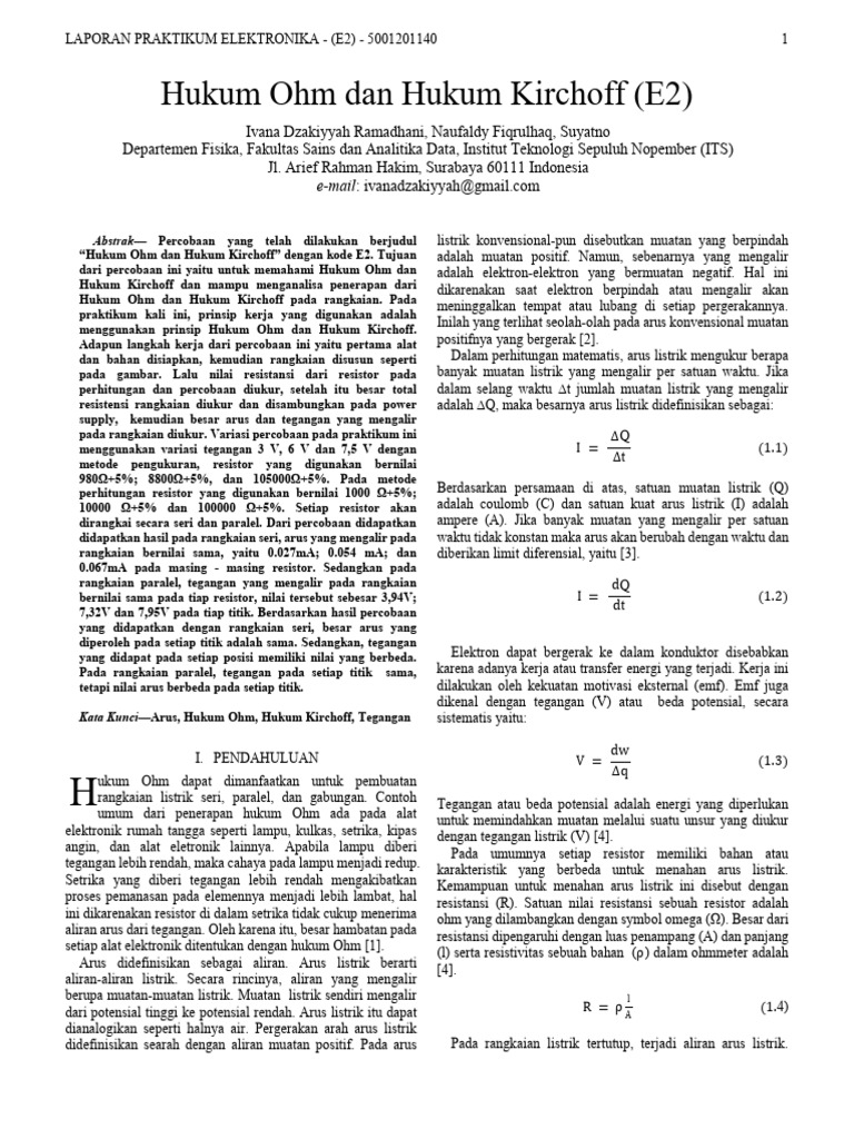 Hukum Ohm Dan Hukum Kirchoff | PDF | Sains & Matematika