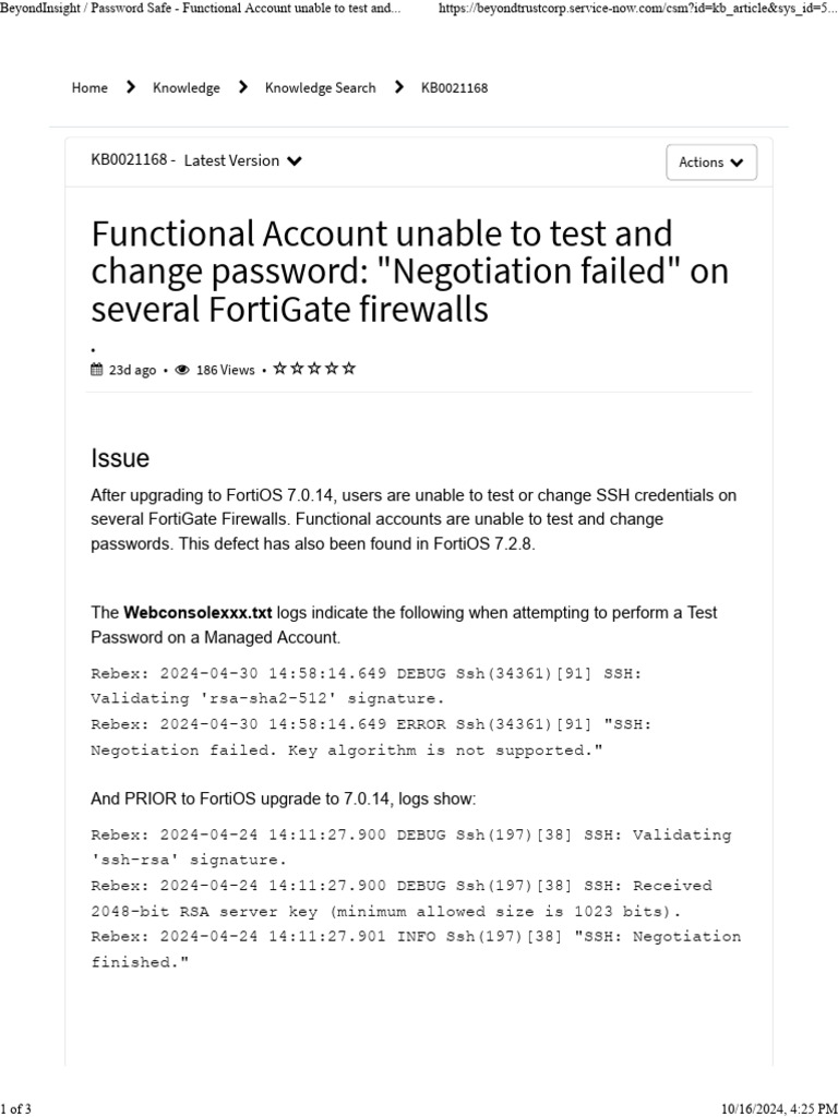 BeyondInsight - Password Safe - Functional Account Unable To Test and ...
