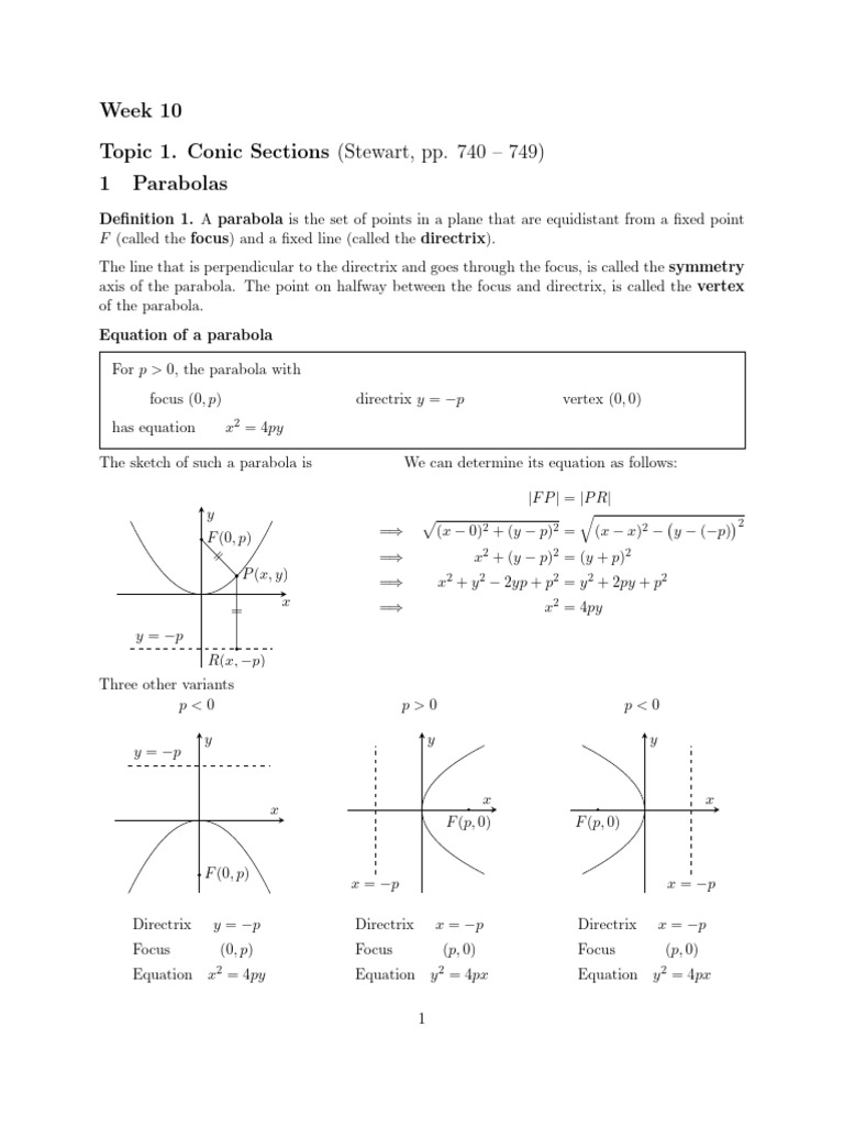 Week 10.1E Conic Sections | PDF | Euclidean Plane Geometry | Elementary Geometry