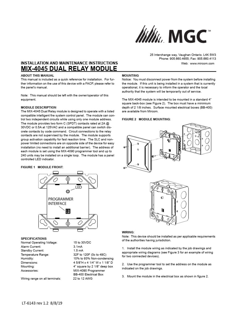 MIX-4045 Dual Relay Module Guide | PDF | Relay | Switch