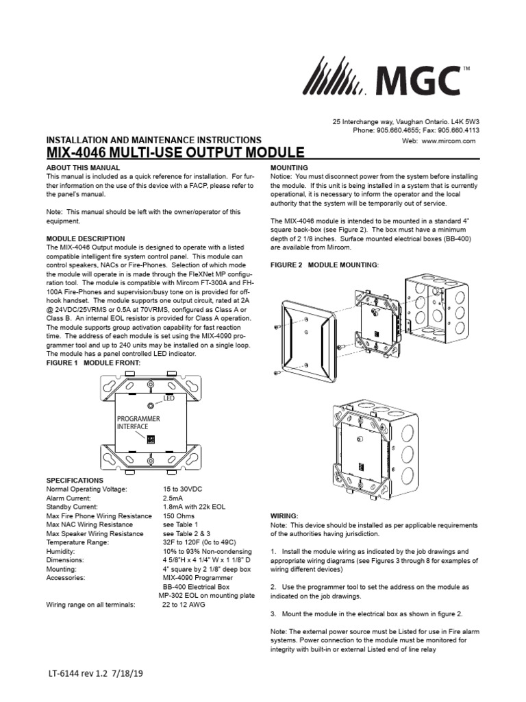 LT 6144 MIX 4046 Multi Use Output Module | PDF