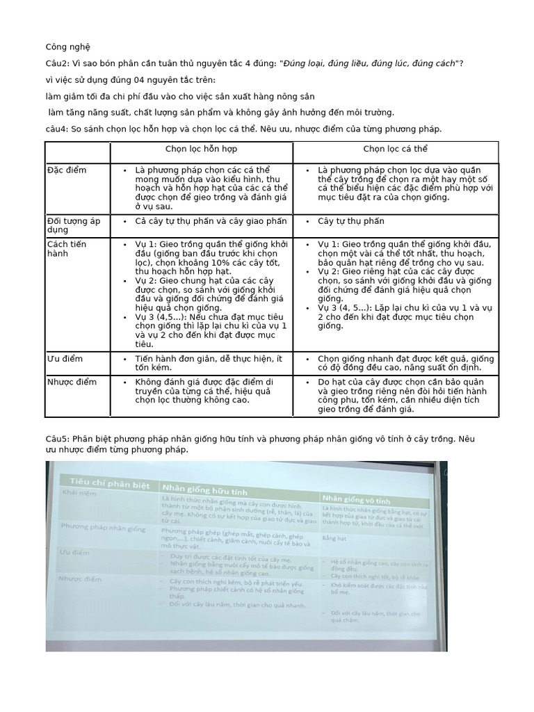 Công nghệ hk1 | PDF