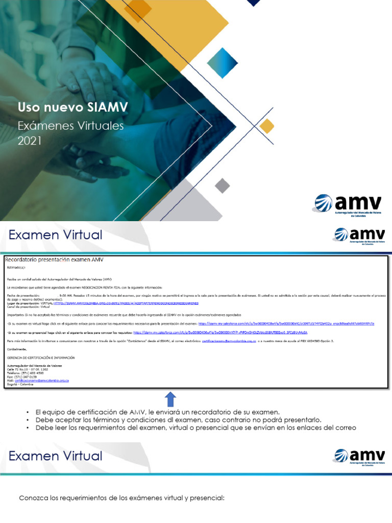 Guia Tecnica Examenes Virtuales AMV Colombia | PDF | Informática