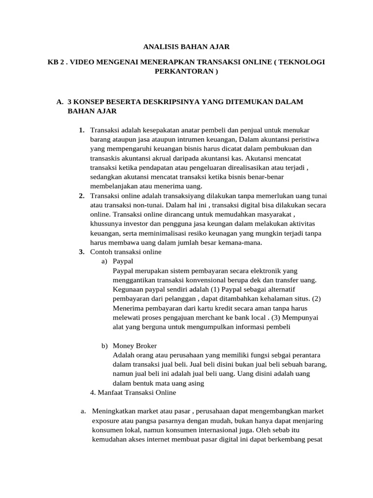 Analisis Bahan Ajar | PDF