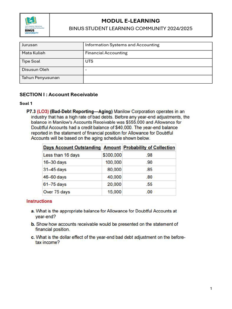 2020 - UTS - Financial Accounting | PDF | Present Value | Income Statement