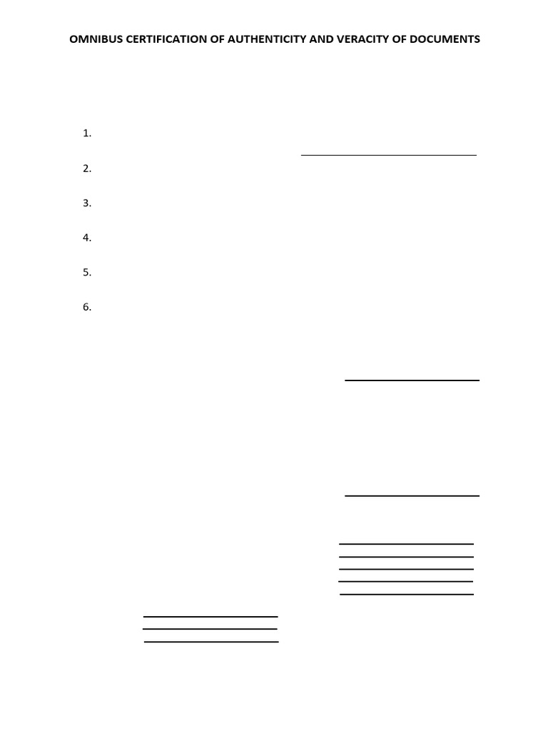 Omnibus Certification for GSIS Documents | PDF | Finance & Money ...