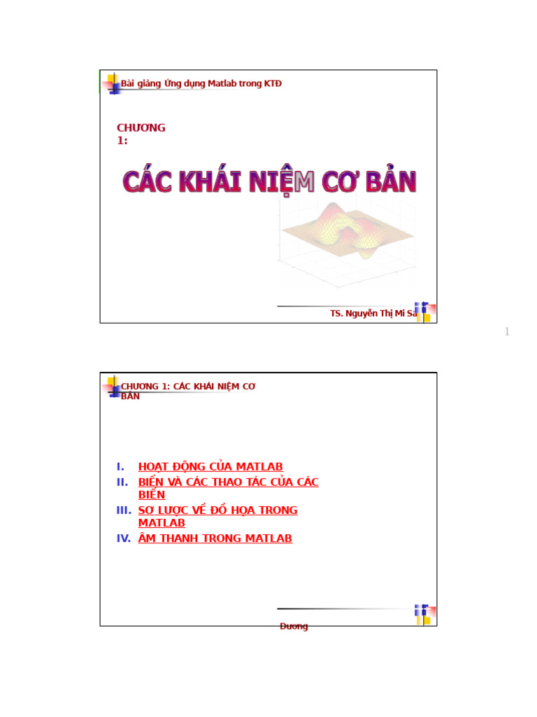 1 Matlab Ly Thuyet Cac Khai Niem Co Ban | PDF