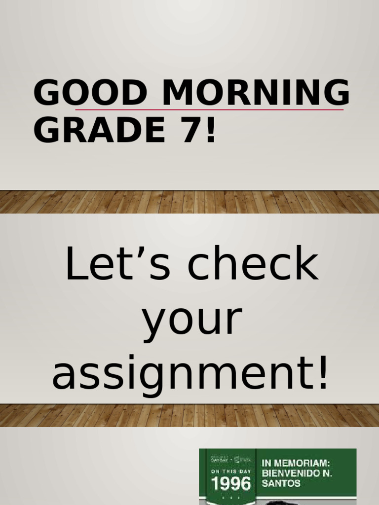 Good Morning Grade 7! | PDF | History