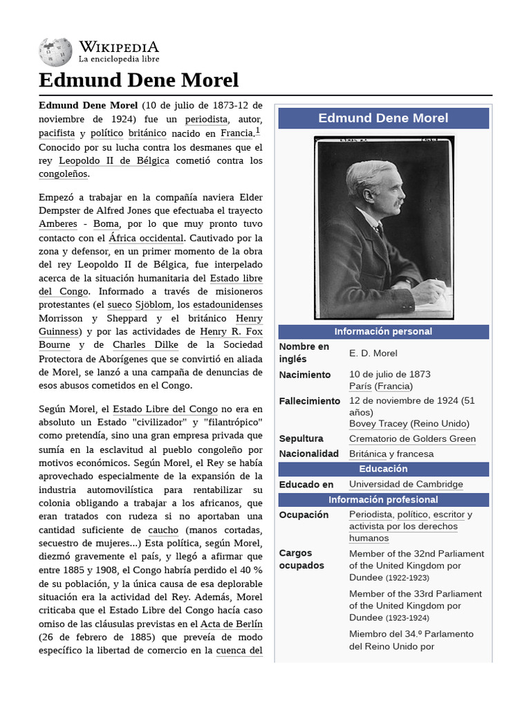 Edmund Dene Morel | PDF