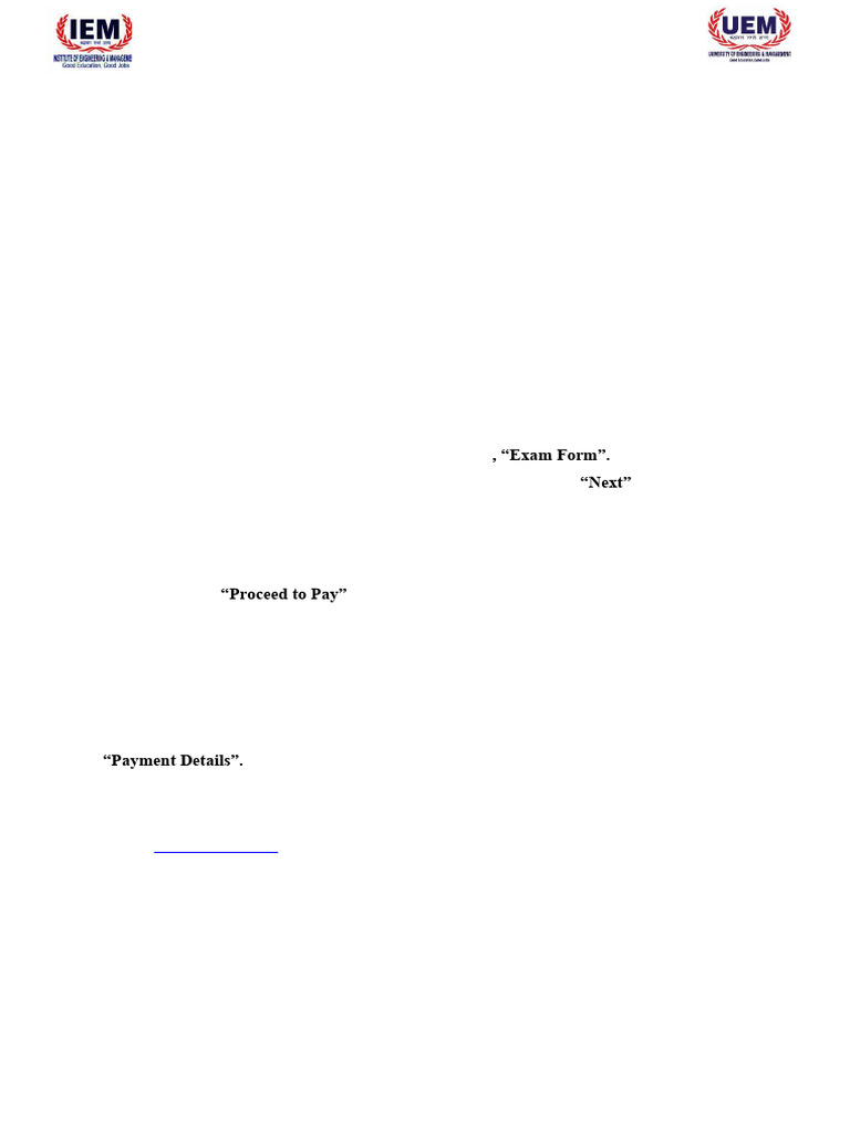 IEM Kolkata Exam Form Fill-Up Guide | PDF | Payments | Service Industries
