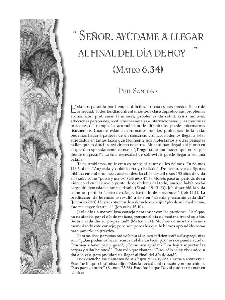 ¡Señor, Ayúdame A Llegar Al Final Del Día de Hoy | PDF | Amor | Dios