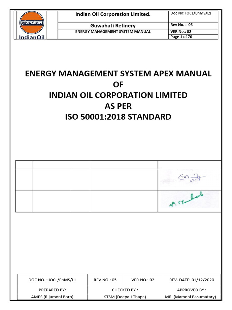 Energy Management System Manual | PDF | Chemistry | Gases