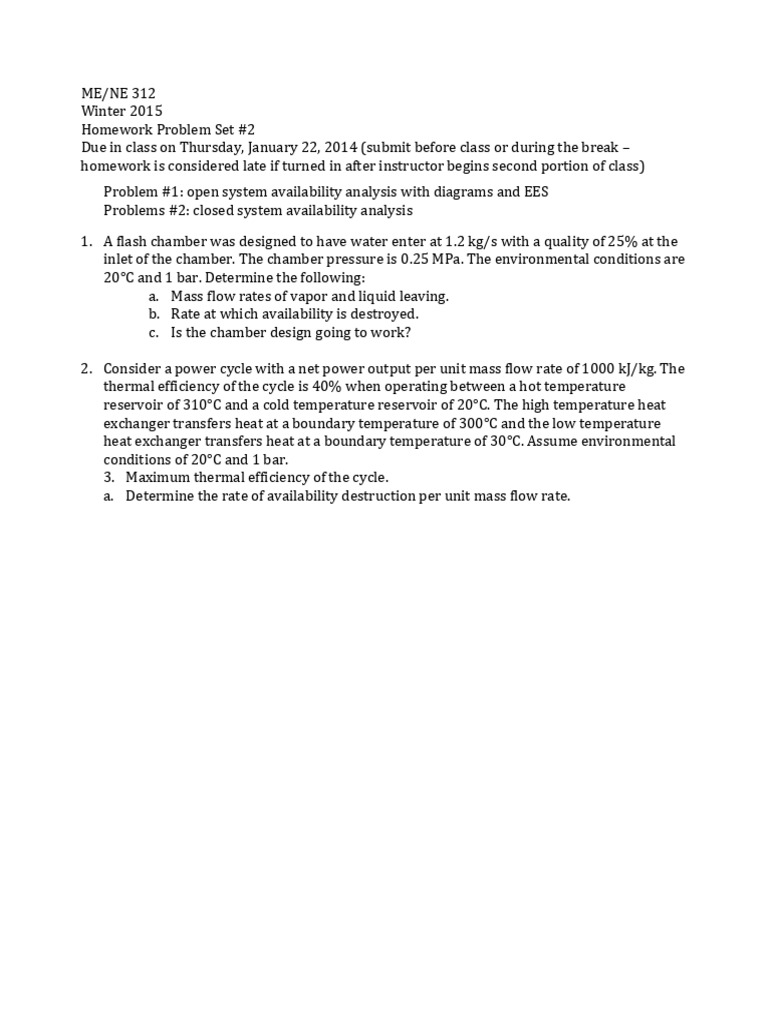 ME 312 W15 HW #2 Solution | PDF | Science & Mathematics