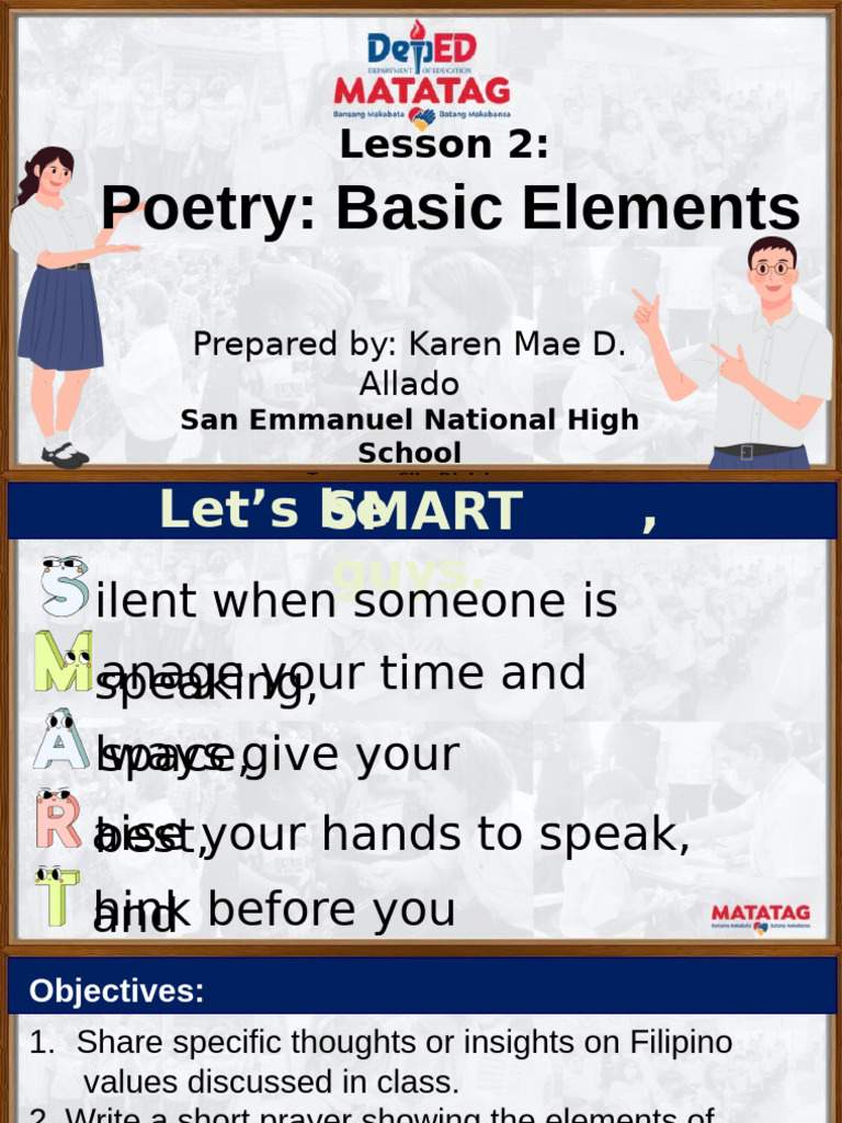 Q1 Eng7 Week 2 Basic Elements of Poetry | PDF | Poetry | Cognitive Science