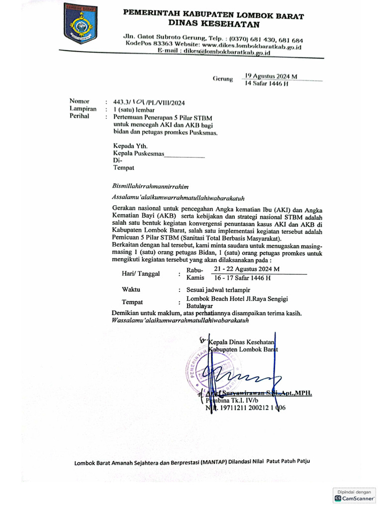 Surat 5 Pilar STBM | PDF